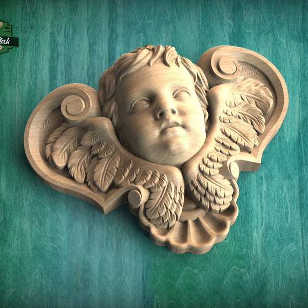 Carved Angel Head With Wings - Etsy