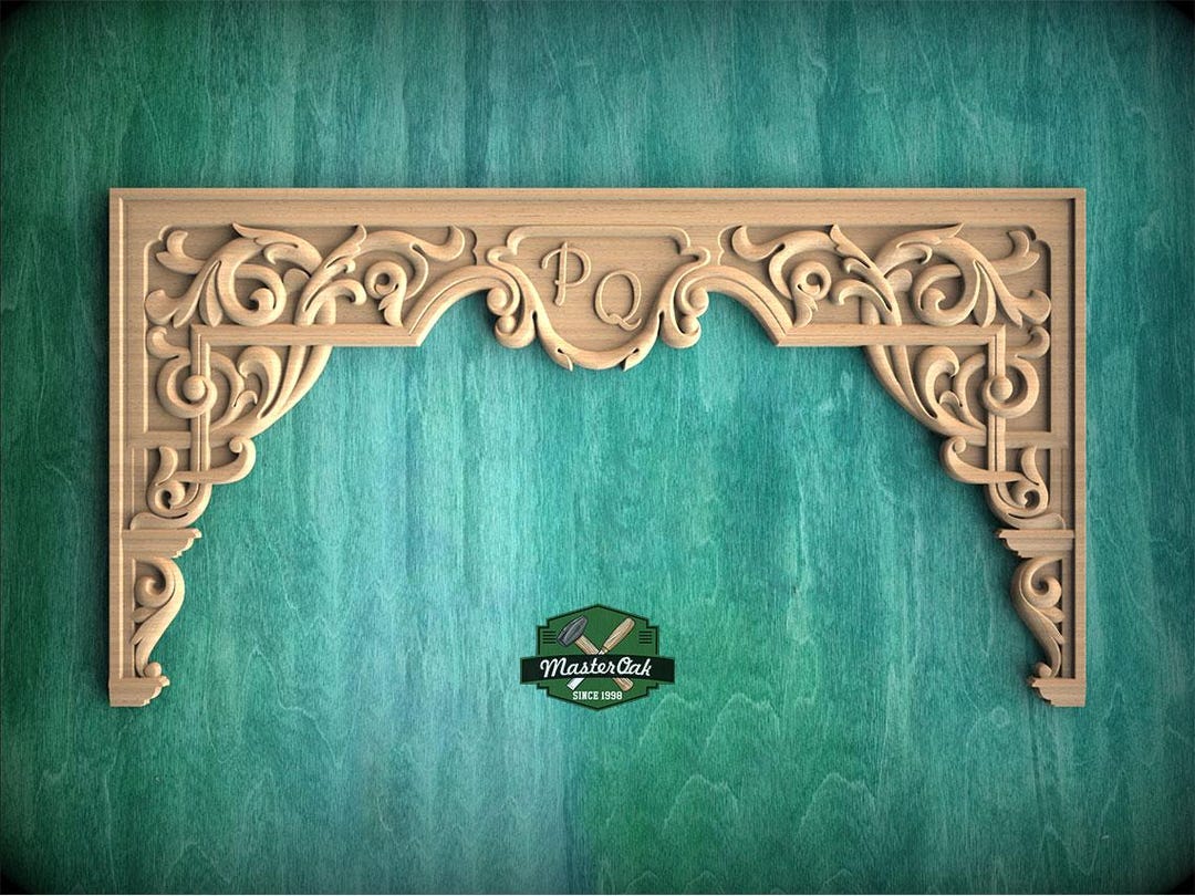 Personalized Elegant Carved Wood Arch Onlay – Artistic Arch Enhancement ...