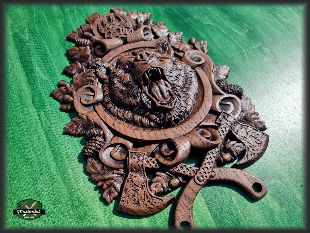 Angry Celtic Bear, Celtic Wood Carving, Viking Carving, Celtic Lord of ...