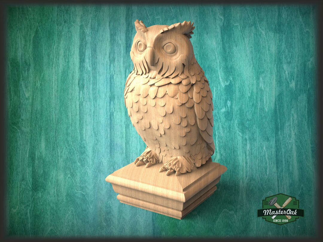 Owl Wooden Finial for Staircase Newel Post, Owl Finial Bed Post, Owl ...