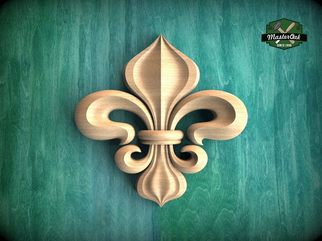 Carved Wooden Fleur-de-lis Rosette, 1 Piece, Unpainted, Home Wall ...
