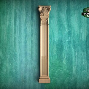 Wooden Carved Regal Ionic Pilaster , Wood Ionic Pilaster, 1pc ...