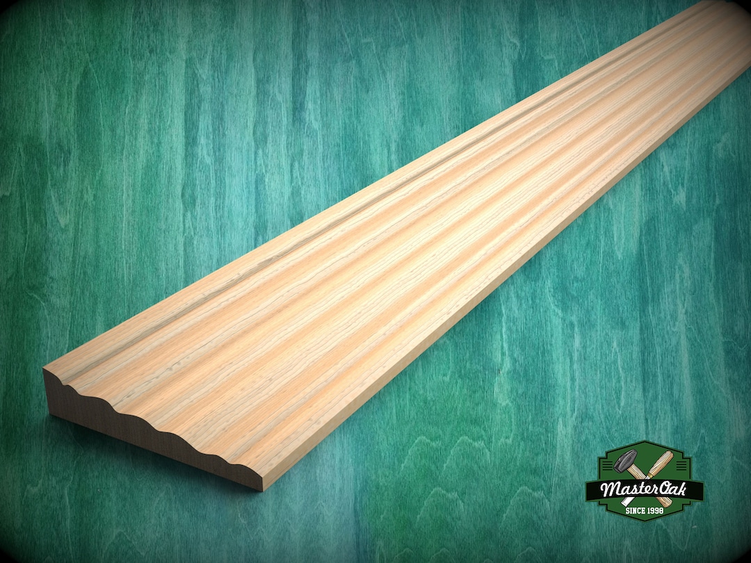 Elegant Wavy Natural Wood Base Moulding - Versatile Trim for Home Decor ...