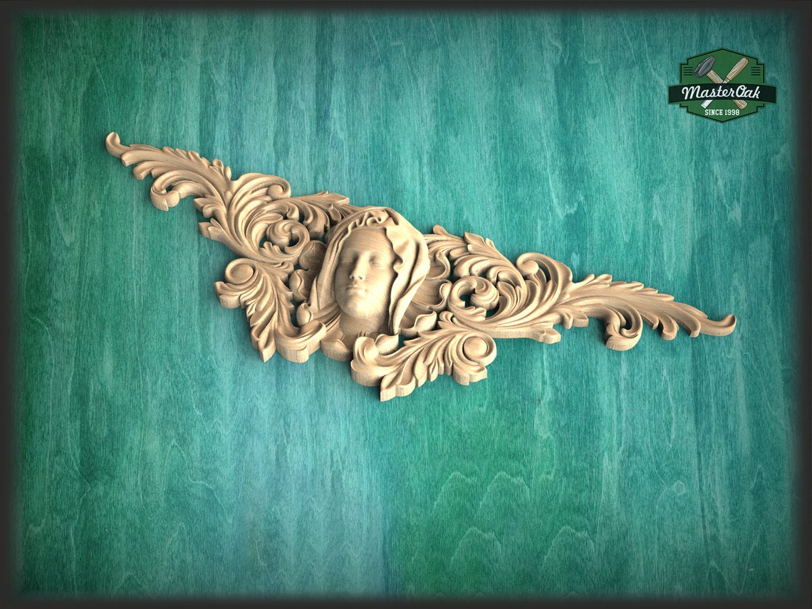 Our Lady Carved Wood Applique for Fireplace Mantel Carved - Etsy