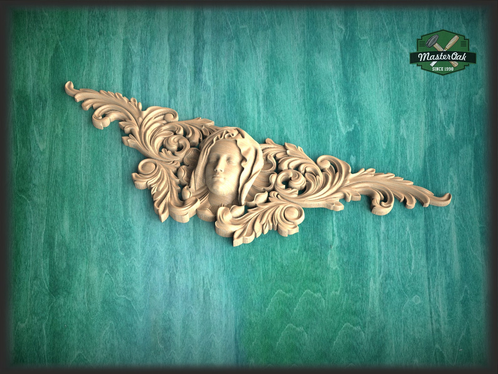 Our Lady Carved Wood Applique for Fireplace Mantel, Carved Flower ...