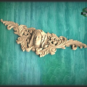 Our Lady Carved Wood Applique for Fireplace Mantel, Carved Flower ...