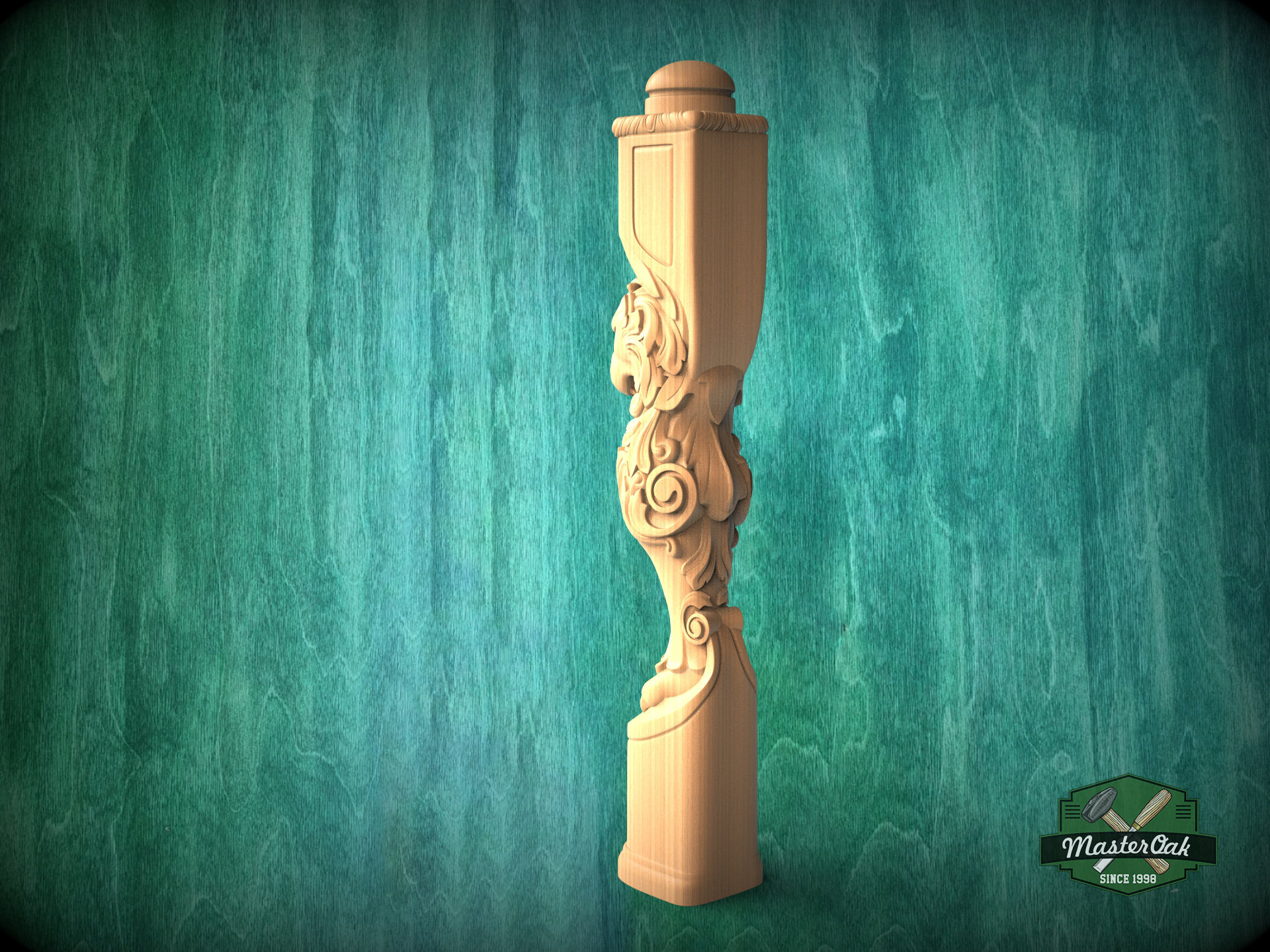 Carved Lion Decorative Post for Staircase From Solid Wood - Etsy