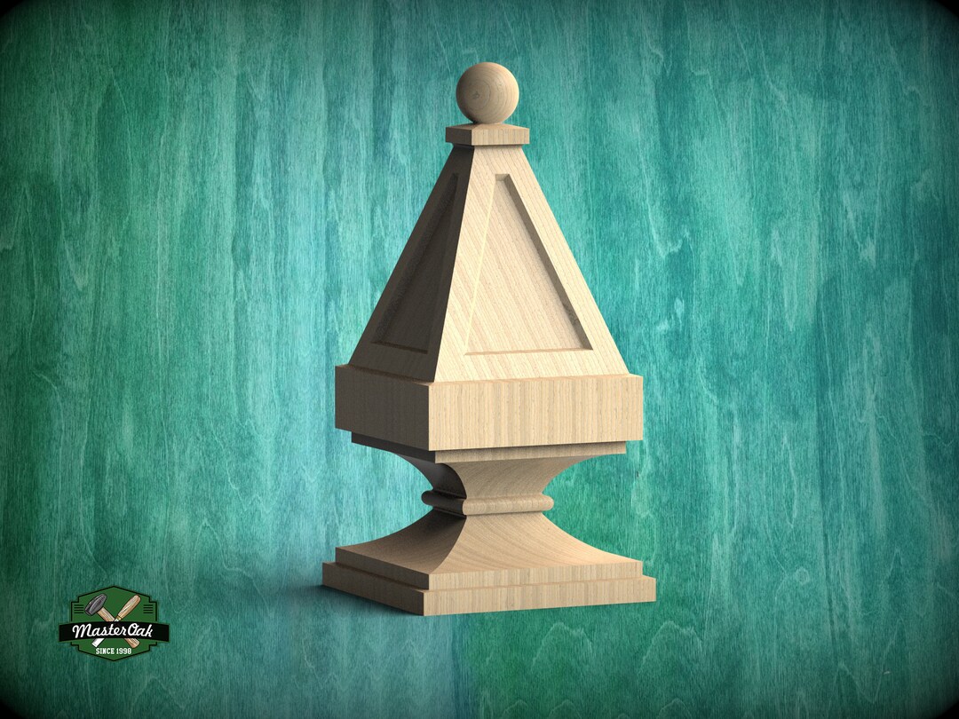 Triangular Ball Top Finial, Simple Square Top Finial, Staircase Newel ...