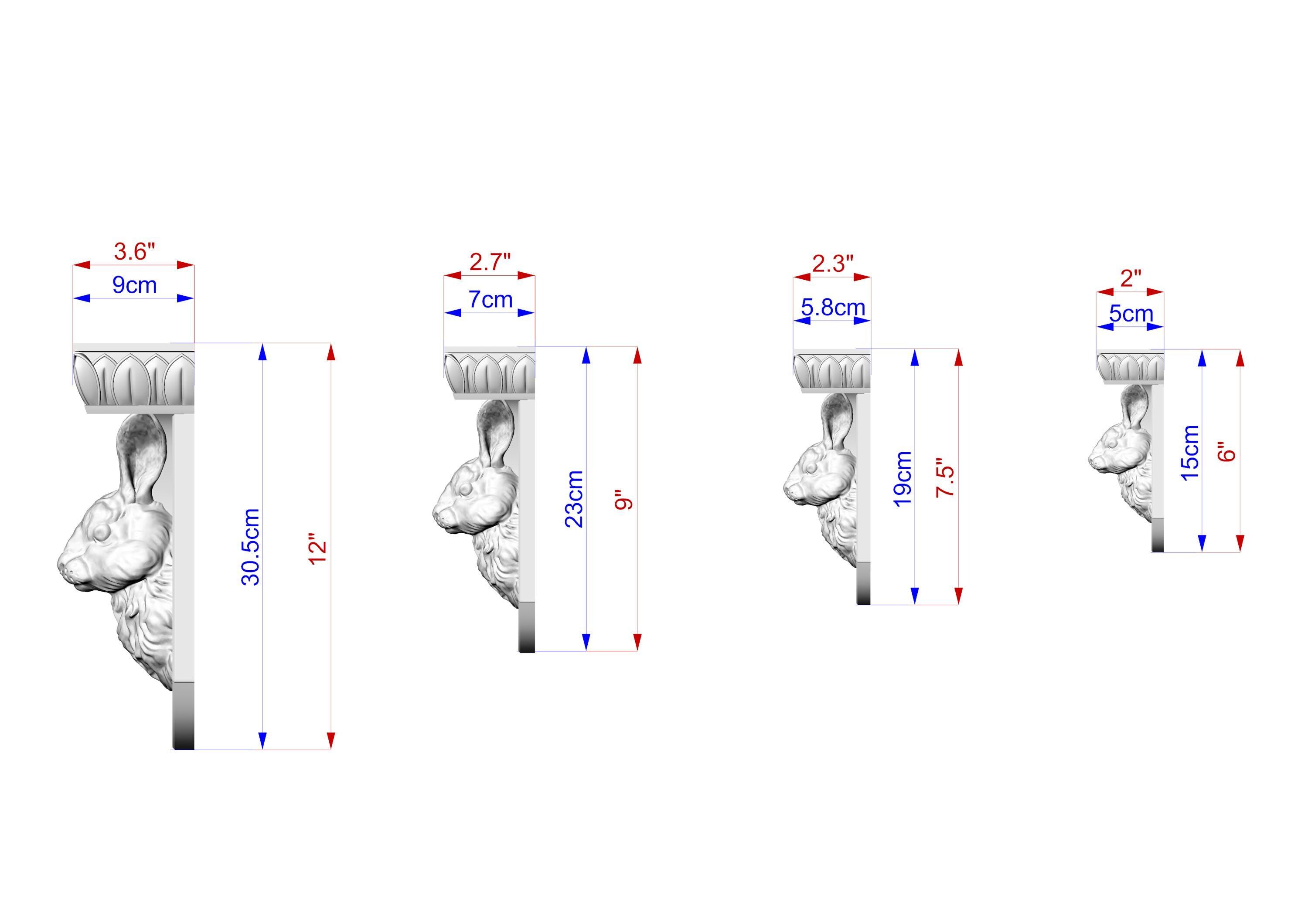 Wooden Rabbit Corbel, Bunny Head Corbel , Rustic Bunny Shelf Support ...