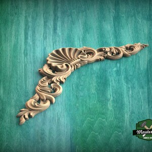 Arched Wooden Shell Decor, Millwork Wood Decorative Shell Applique ...