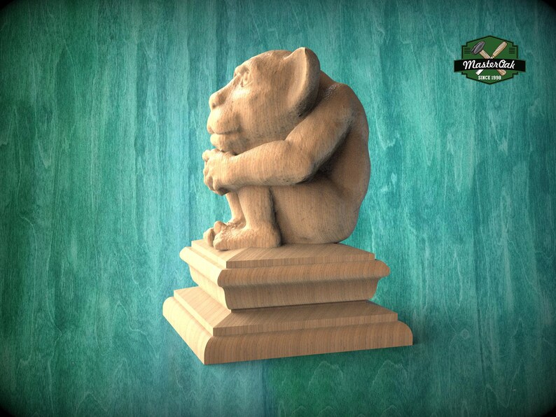 Gothic Imp Wooden Statue, Gargoyle Finial Bed Post, Gargoyle Statue of ...