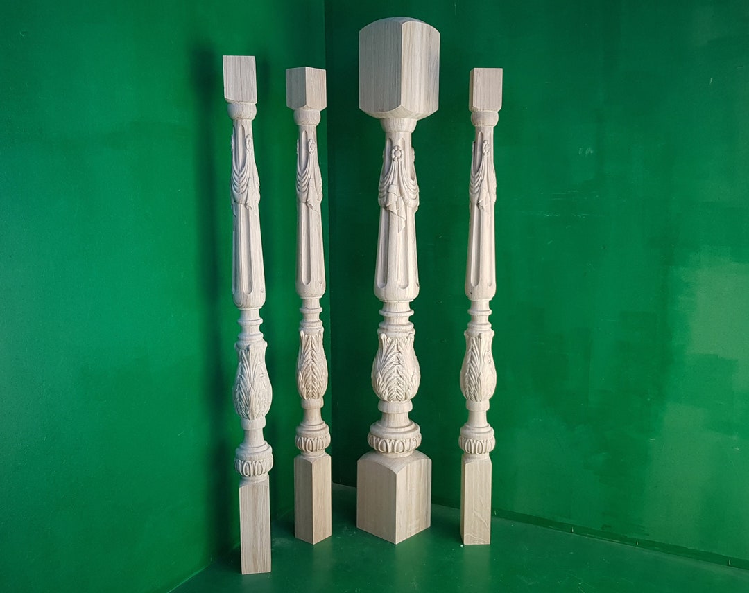 Carved Baluster in Classic Style, 1 Piece, Carved Banister of Wood ...