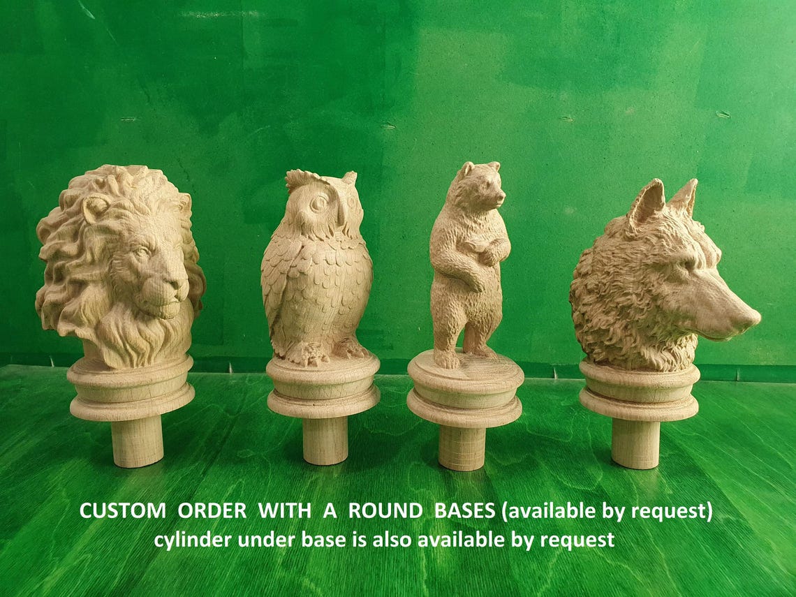 Raven Wooden Finial for Staircase Newel Post #2, Crow Finial Bed Post ...