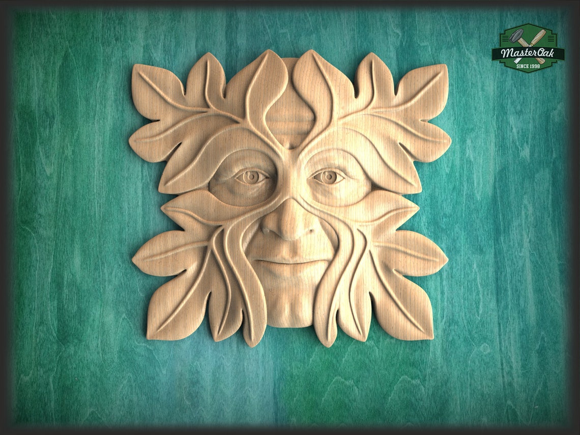 Green Man Wall Plaque Wooden Green Man Green Man of Wood - Etsy