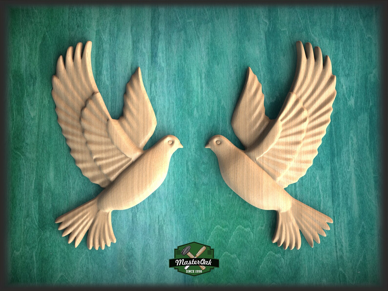 Two Doves Wooden Wall Decor Unfinished Carved Bird Wedding | Etsy