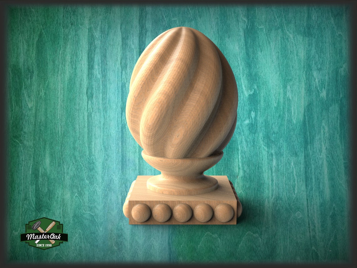 Ornamental Twisted Finial for Furniture With Square Bottom | Etsy