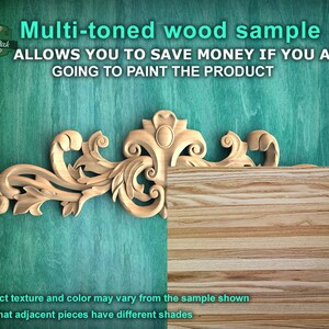 Openwork Floral Wood Applique for Interiors, Graceful Swirl Horizontal ...