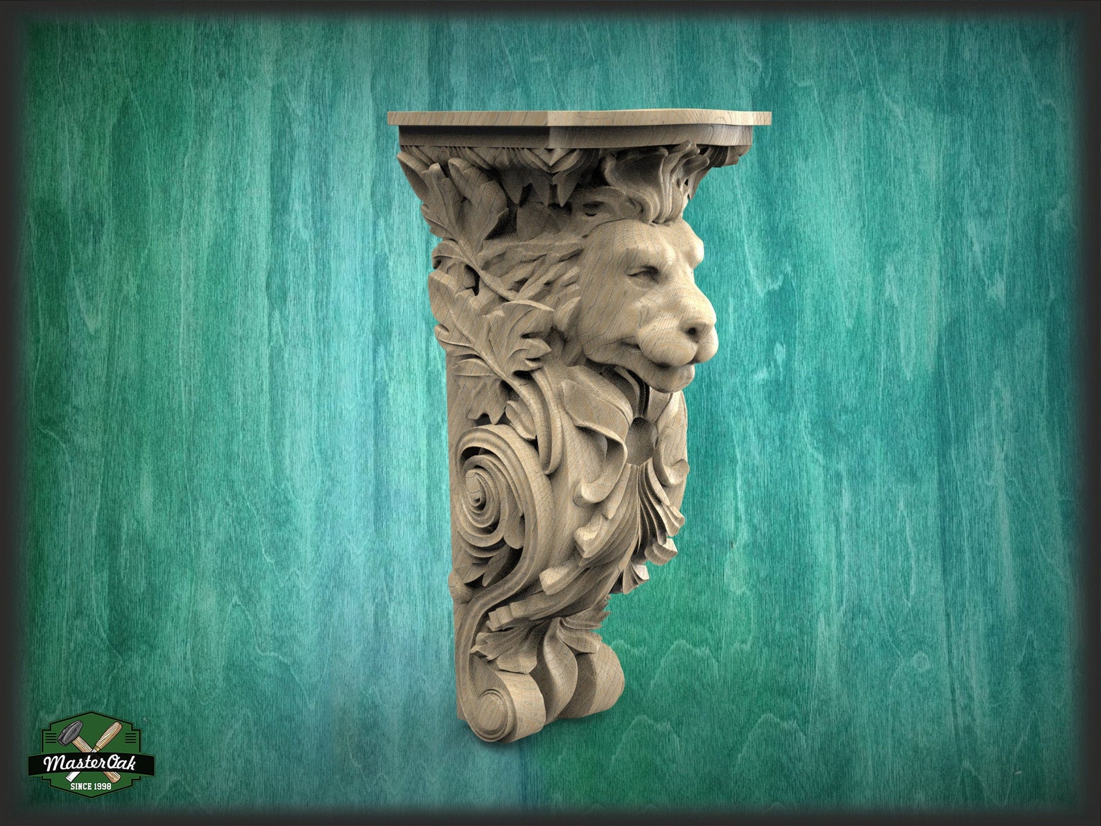 Corbel Lion of Wood Unpainted Decorative Carved Wooden - Etsy
