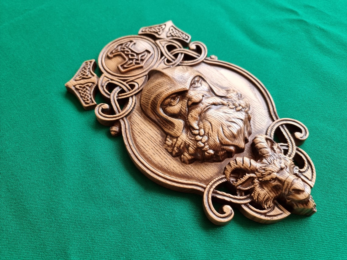 Thor Statue Pagan Altar Norse Mythology Celtic Wood - Etsy