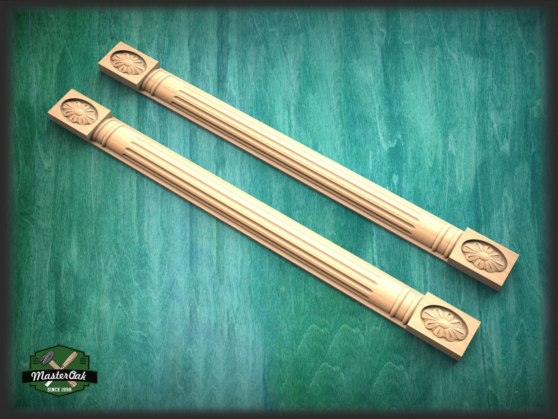 Handcrafted Wooden Classic Style Fluted Pilaster Set 2pc - Etsy