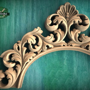 Baroque-style Carved Arch Trim - Luxurious Door Onlay With Foliage, 1pc ...