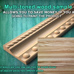 Elegant Beaded and Twisted Rope Wood Moulding Versatile Accent, 40 , 1 ...