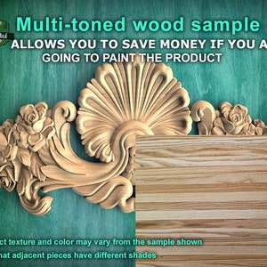 Seashell and Rosebud Symphony Wood Carving, Roses and Shell Carved ...