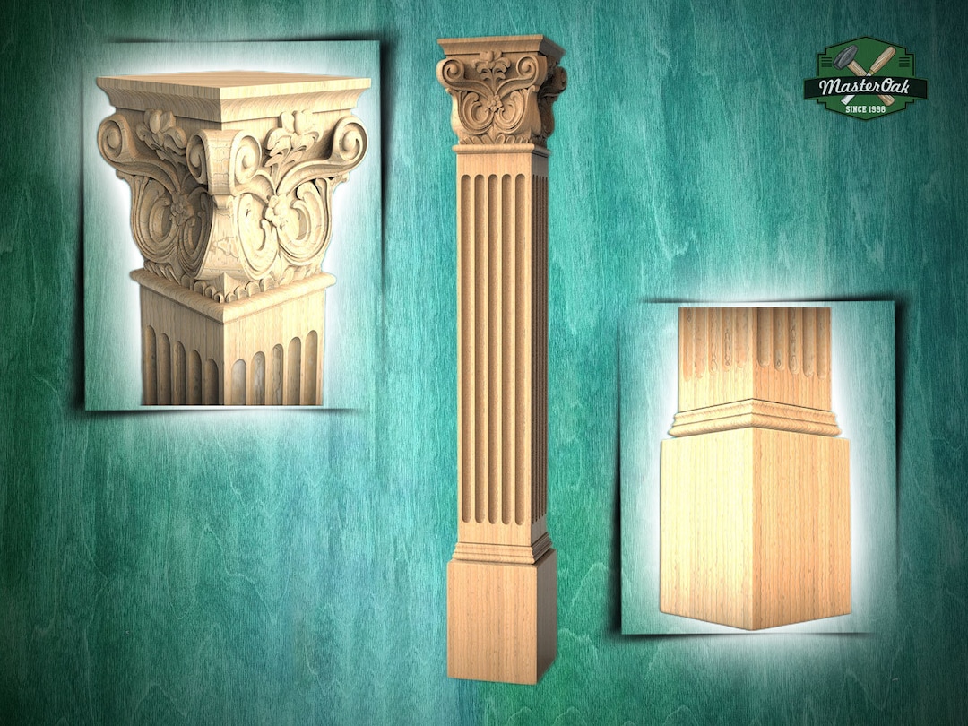 Square-top Regal Wooden Column, Wood Column for Architectural Beauty ...