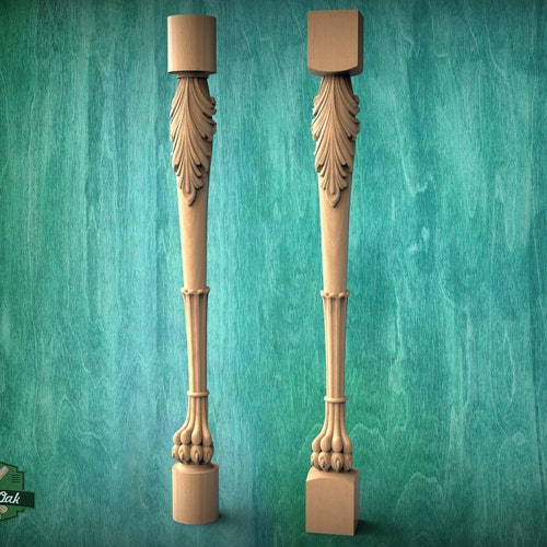 Carved Wood Balusters for Unique Staircase - Etsy