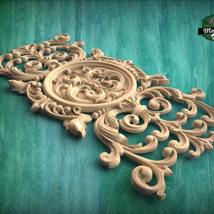 Vertical Filigree Carved Wood Onlay – Intricate Furniture Applique, 1pc ...