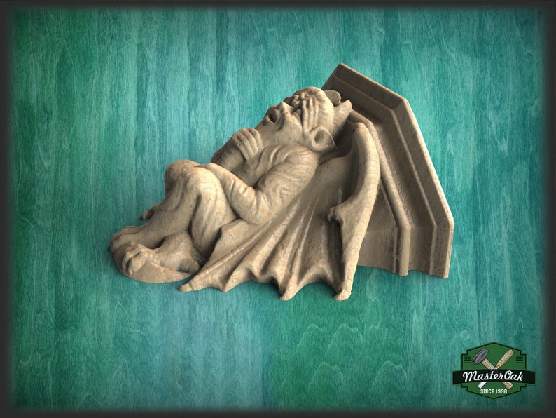 Devil Gargoyle of Wood Carved Gothic Corbel Gargoyle - Etsy