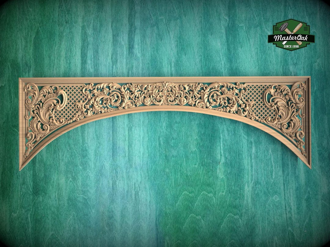 Baroque Elegance: Carved Wooden Lattice Arch, 1pc, Unpainted, Home Wall ...