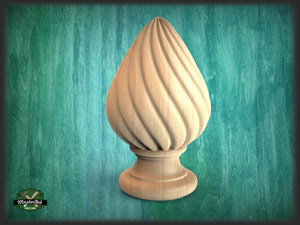 Decorative Twisted Wooden Finial Staircase Newel Post Cap - Etsy