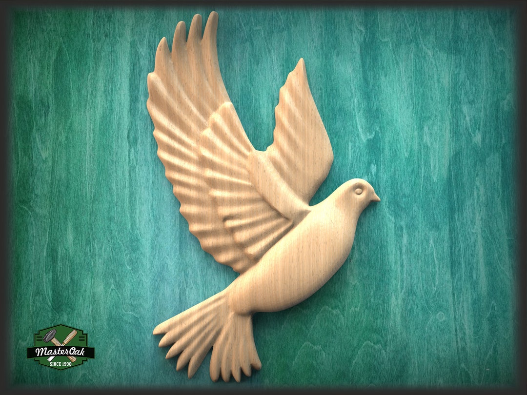 Dove Wooden Wall Decor, Unfinished Carved Bird, Wedding Dove, Symbol of ...