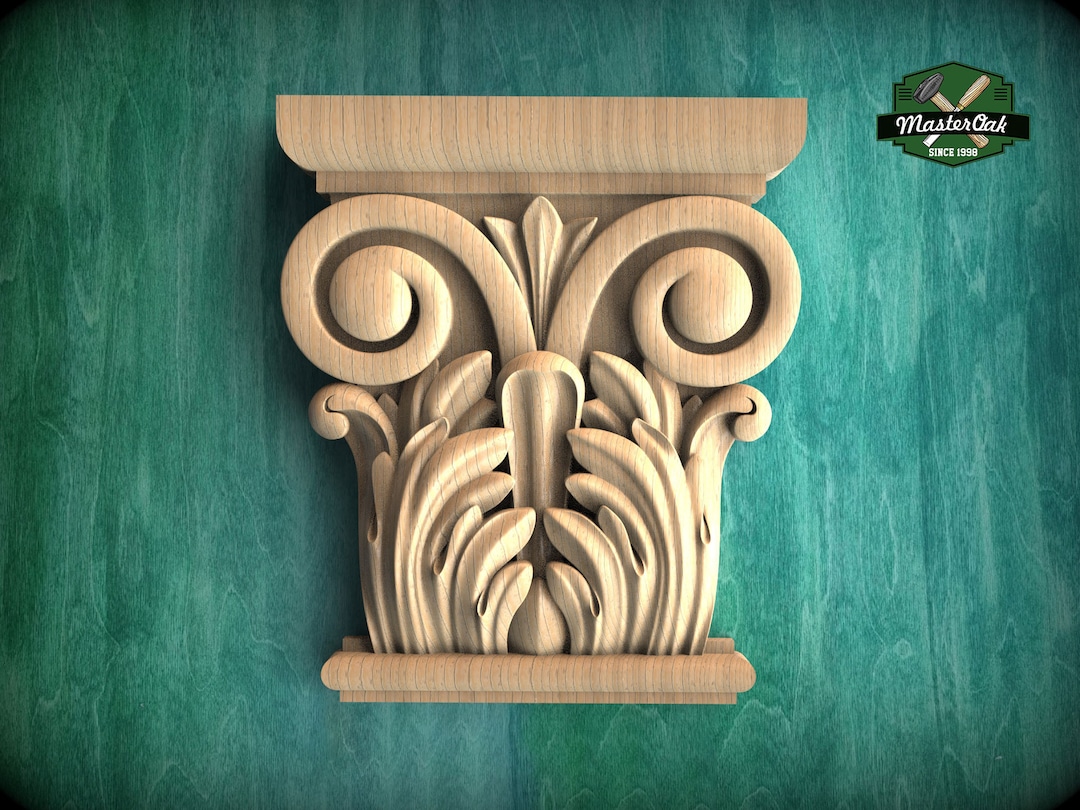 Classic-style Wooden Carved Capital for Pilaster, 1pc, Greek Design ...