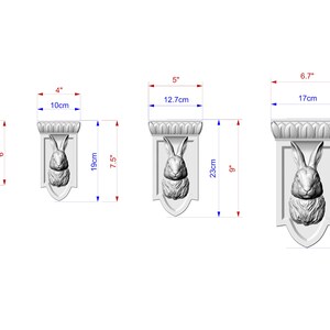 Wooden Rabbit Corbel, Bunny Head Corbel , Rustic Bunny Shelf Support ...
