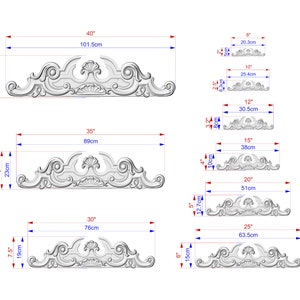 Elegant Scrollwork Wood Trim, Baroque Style Wooden Applique, 1pc ...