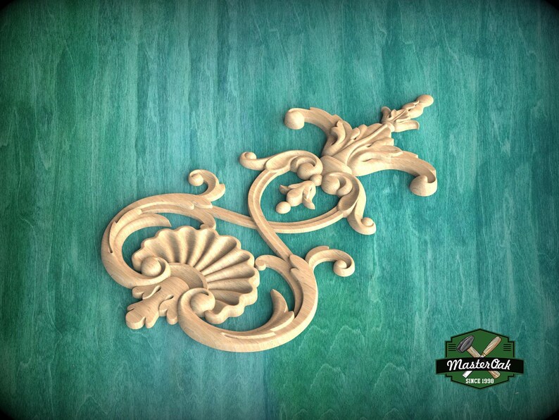 French Rococo Wooden Applique for Refined Home Decor, 1pc, Millwork ...