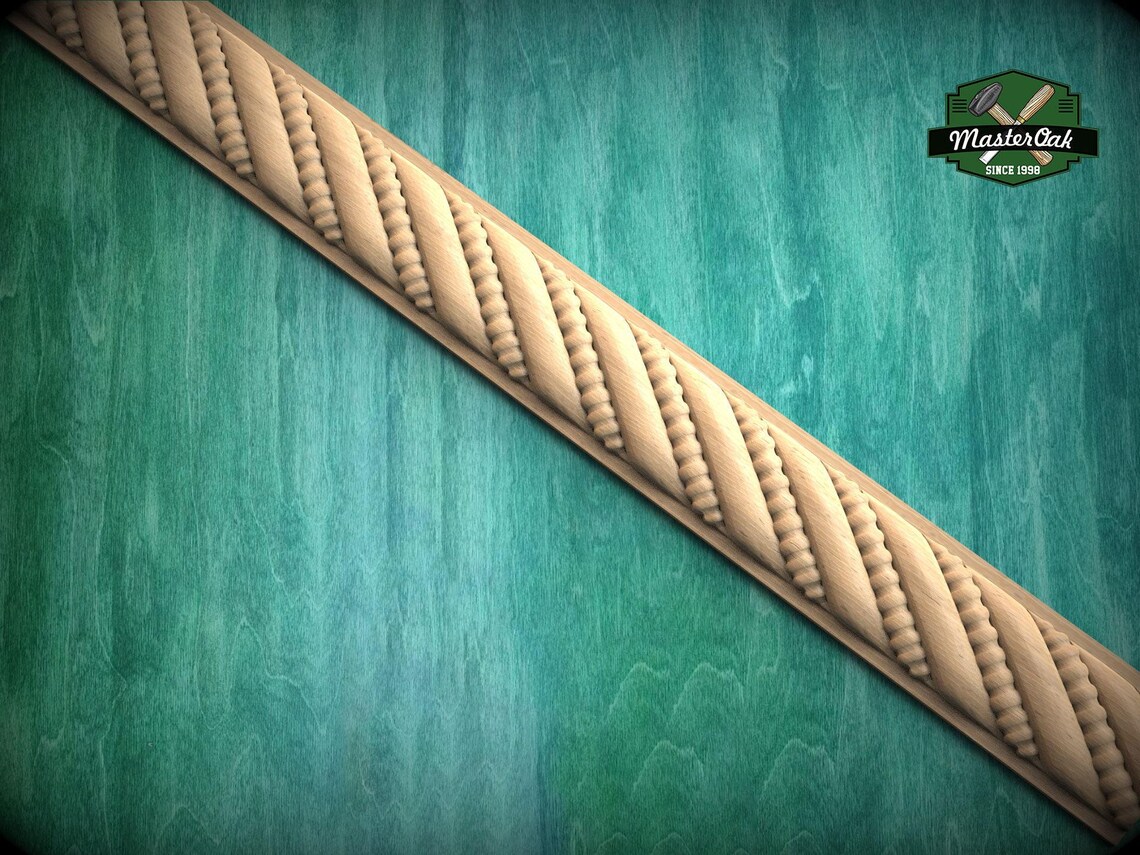 Classic Twisted Rope Wooden Moulding – Decorative Frieze Element, 40 ...