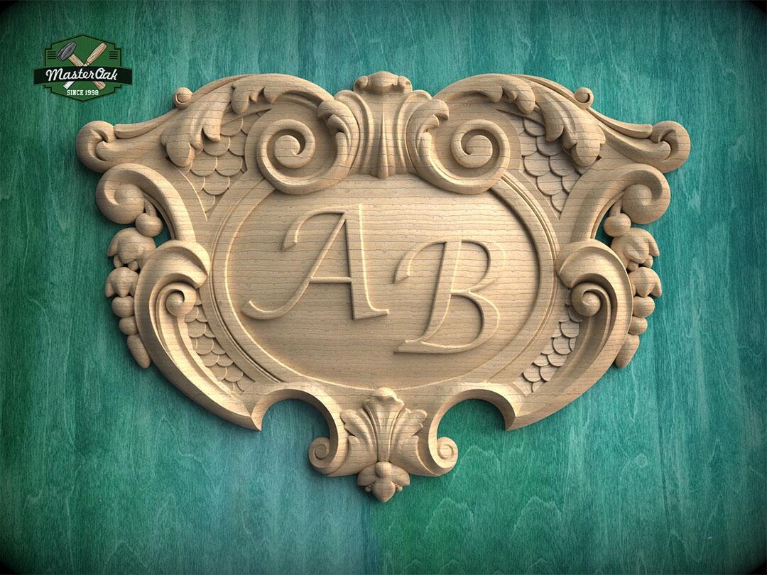 Monogrammed Elegance: Customizable Crest Wooden Onlay, Unpainted, 1pc ...