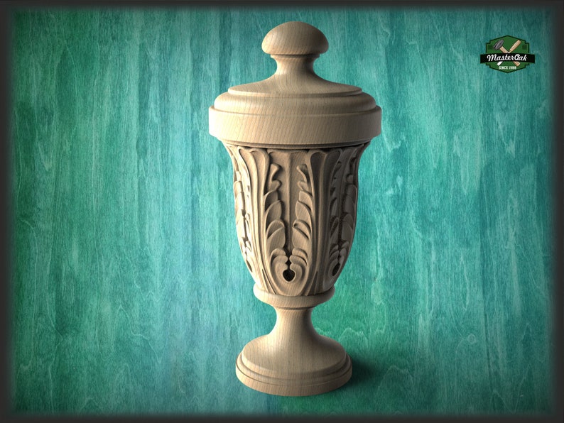 Round Newel Post Cap With Acanthus Leaves - Etsy