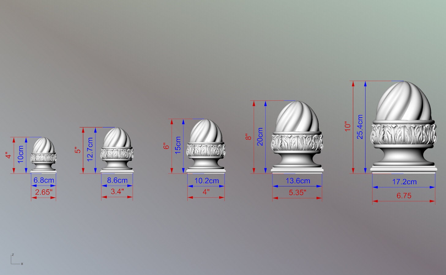 Carved Post Finials With Square Base Staircase Newel Post - Etsy