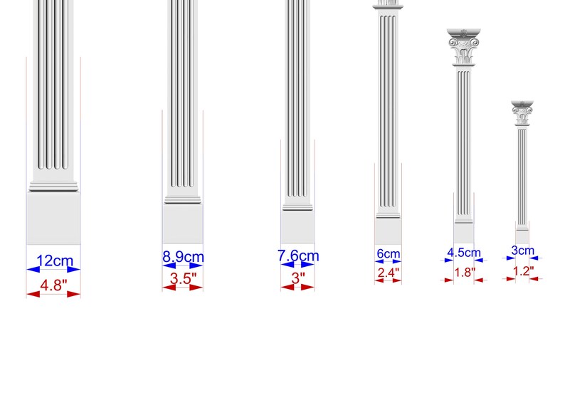 Wood Carved Regal Ionic Column Pilaster, Classical Wood Ionic Pilaster ...