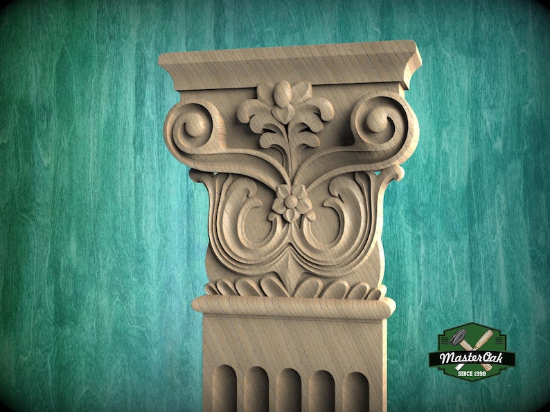 Wooden Carved Classic Corinthian Column Pilaster, Wood Ionic Pilaster ...