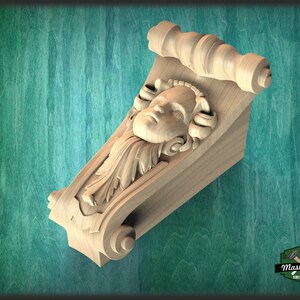 Corbel Human Face, Unpainted, Decorative Carved Wooden Corbel, 1pc ...