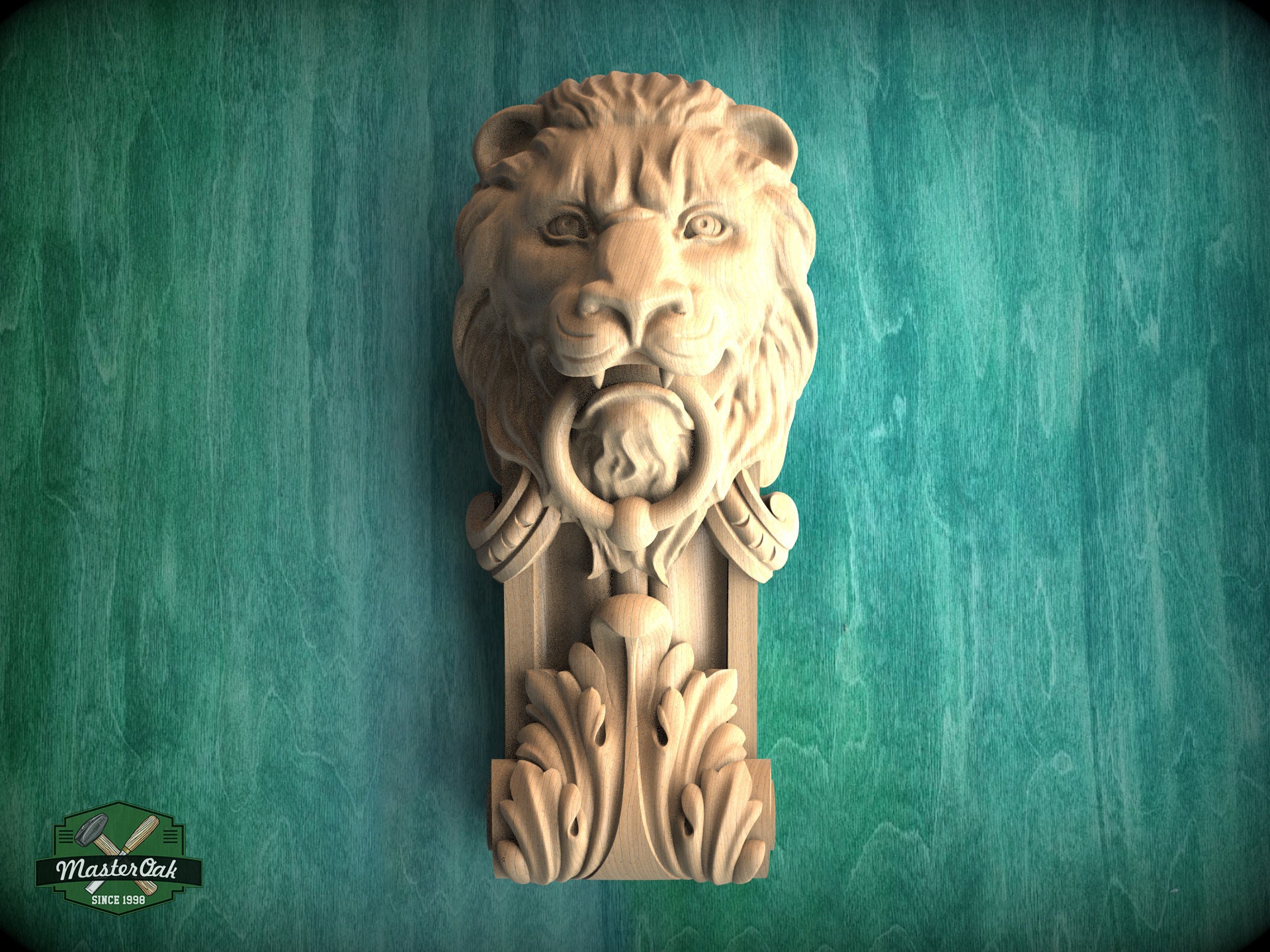 Lion Corbel of Wood Unpainted Decorative Carved Wooden - Etsy