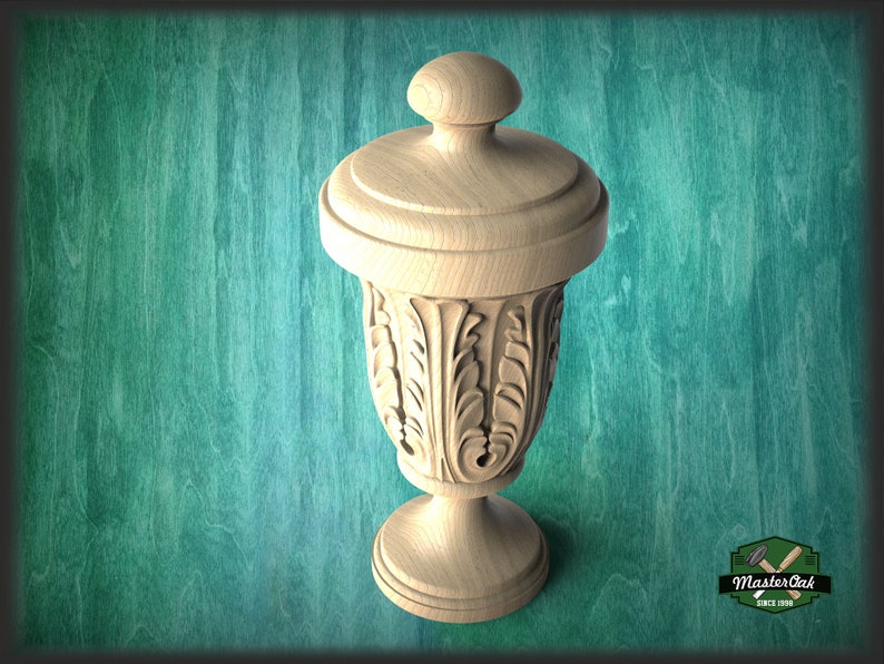 Round Newel Post Cap With Acanthus Leaves - Etsy