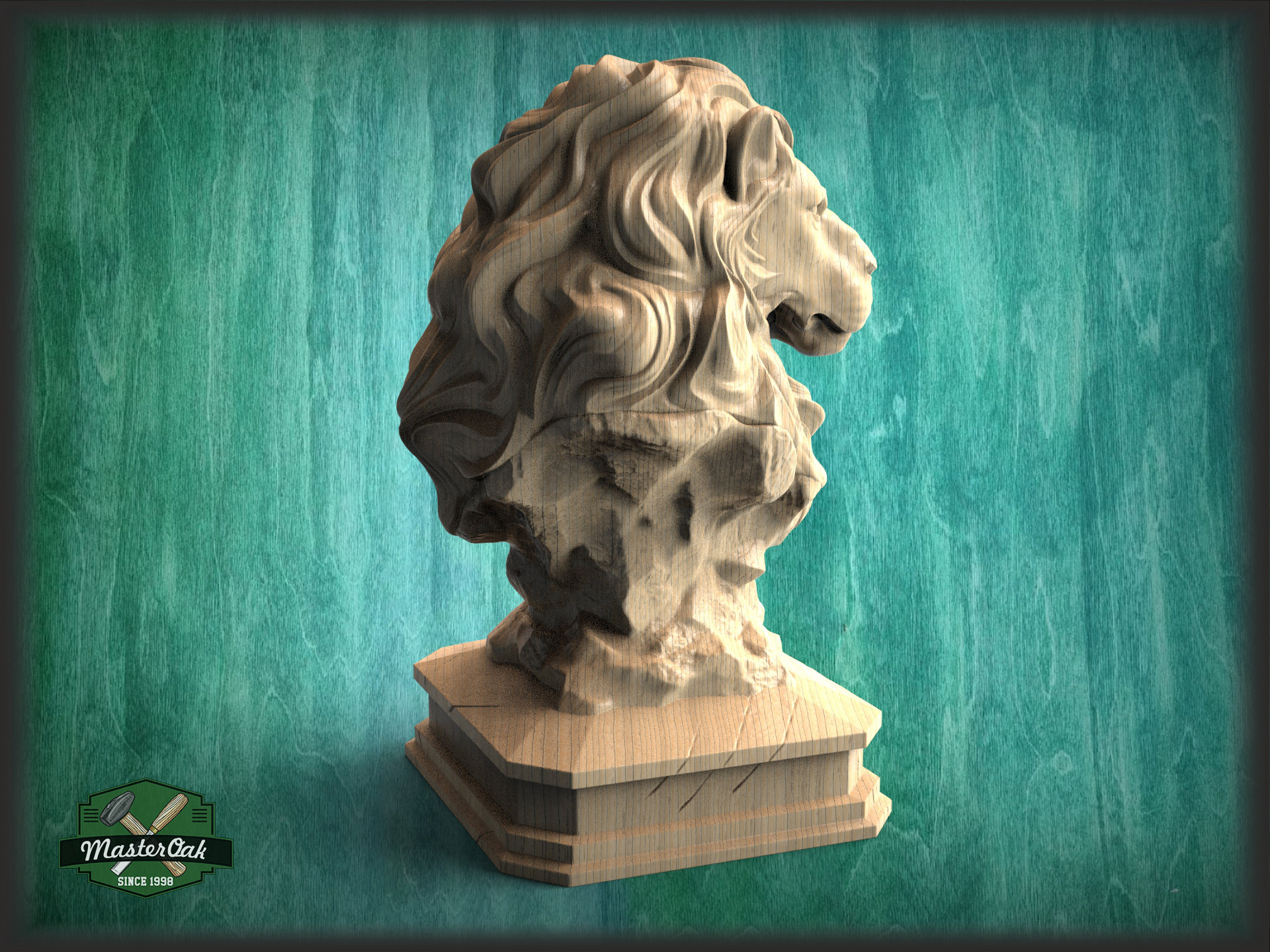 Lion Wooden Statue Lion Statue for Staircase Newel Post Lion - Etsy