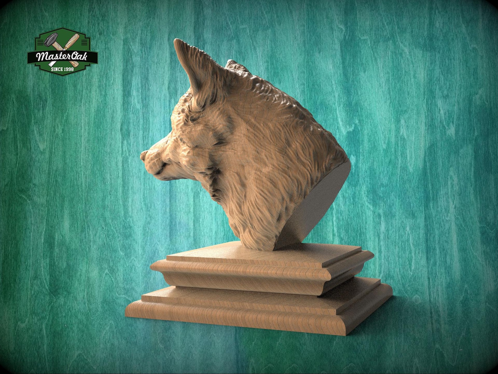 Fox Bust Made of Wood, Fox Wooden Finial for Staircase Newel Post, Fox ...