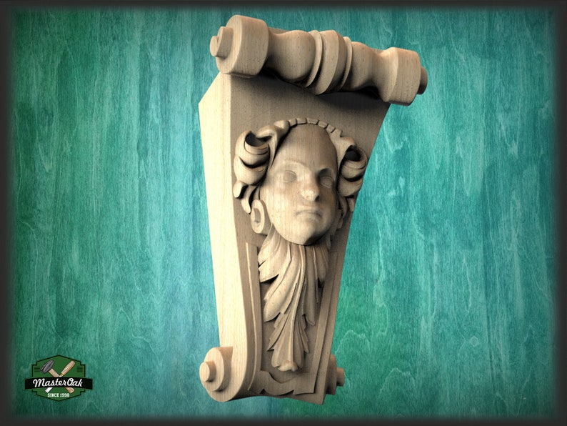 Corbel Human Face Unpainted Decorative Carved Wooden Corbel - Etsy